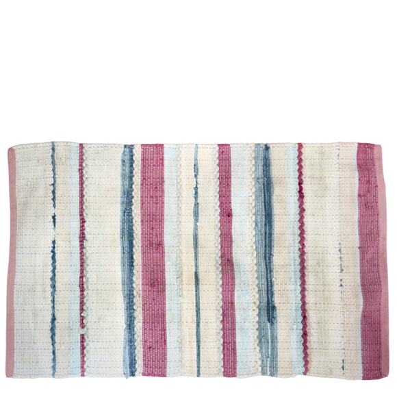 Title Unknown | Accents | Cream Blue And Red Rag Rug 3 X 48 | Poshmark